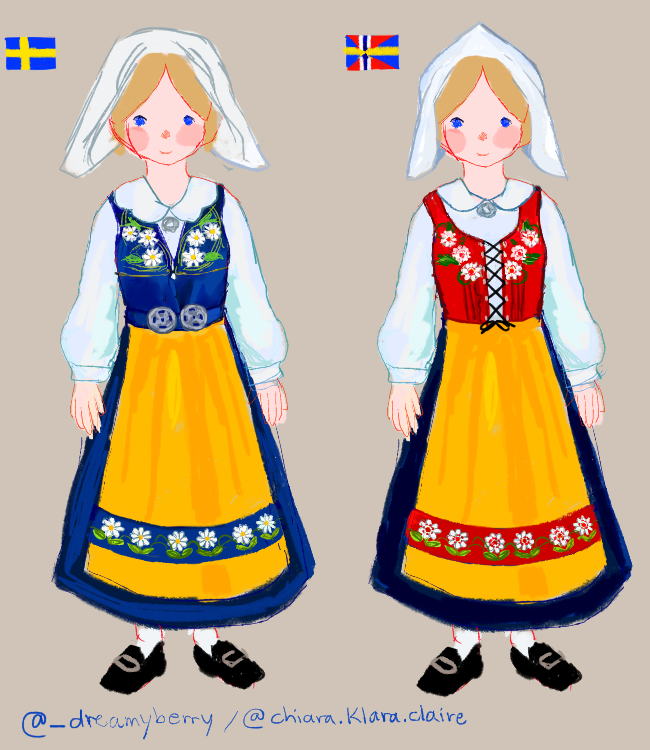 Swedish folk costumes – a Polyglot illustrating Scandinavia