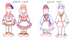 Sami traditional costumes – a Polyglot illustrating Scandinavia